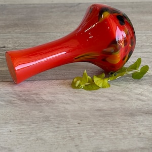 Vintage Blown Glass Vase Opaline Fire Red Small Bud Vase - Etsy
