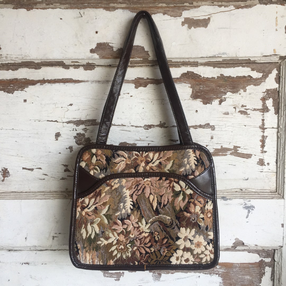 Vintage Tapestry Purse + Bolo Necklace -1960s Granny Chic - Etsy