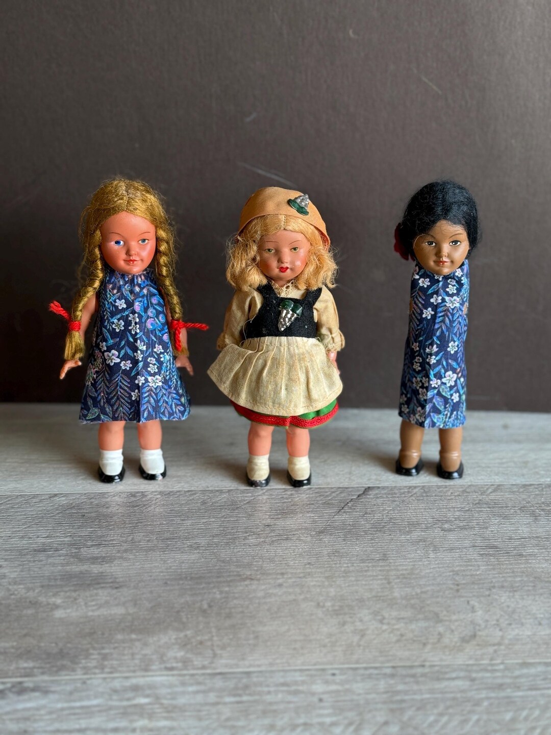 Vintage Sweetheart Dancing Dolls Celluloid Mechanical M W Germany ...