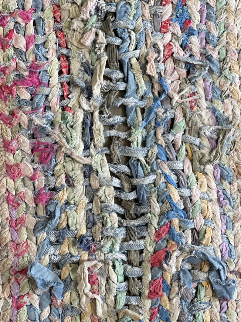 Vintage Twined Rag Rug Cotton Braided Rugs 20 X 50 Primitive - Etsy