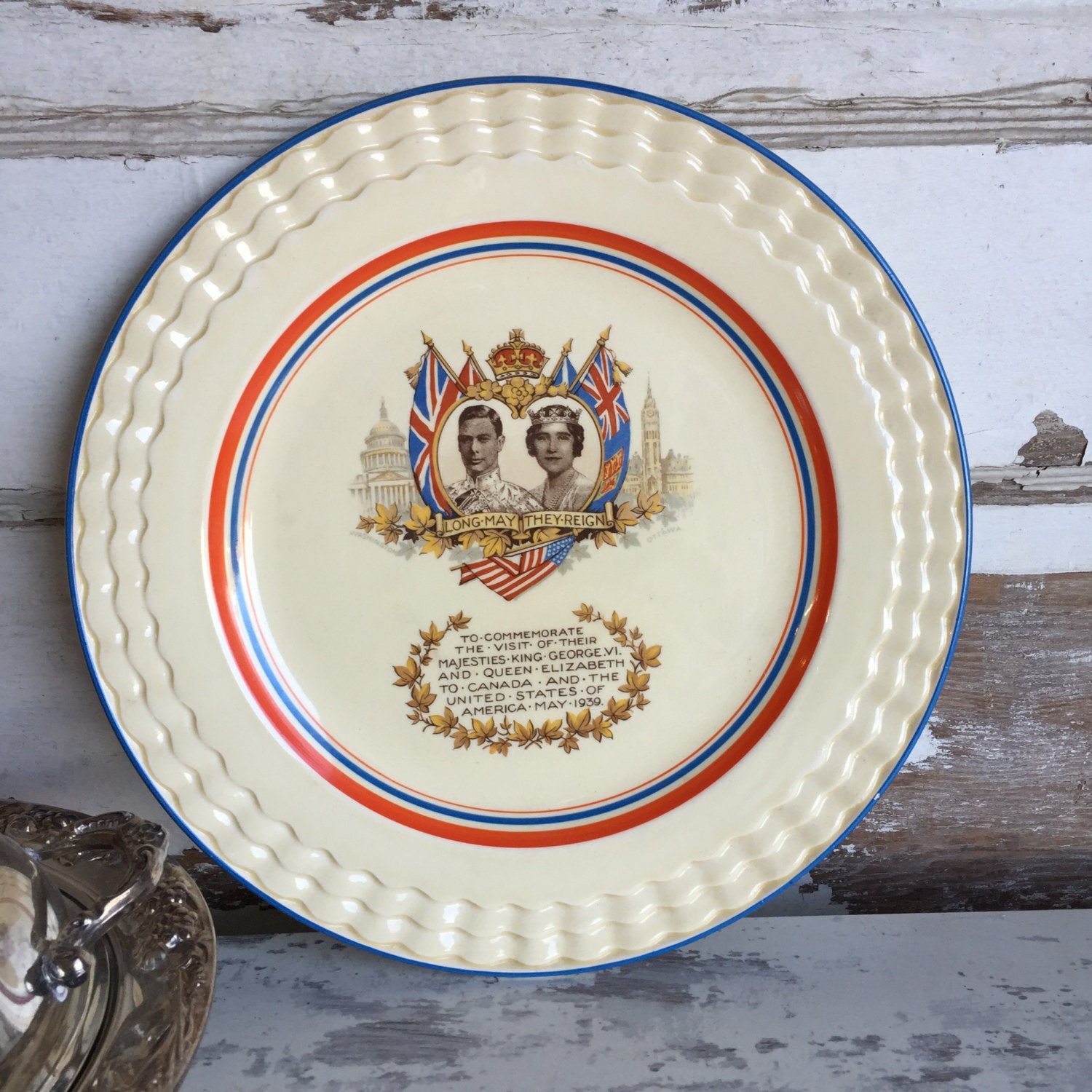 Plates Kitchen & Dining Home & Living Antique Cobalt Blue Monk Plate ...