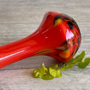 Vintage Blown Glass Vase Opaline Fire Red Small Bud Vase - Etsy