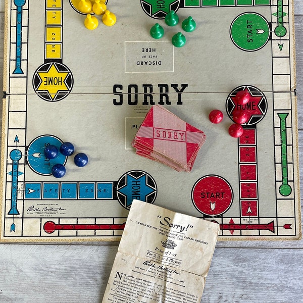 Sorry Board Game - Etsy