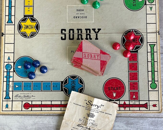Vintage Sorry Game 1950s Board and Pieces- No Box - Etsy