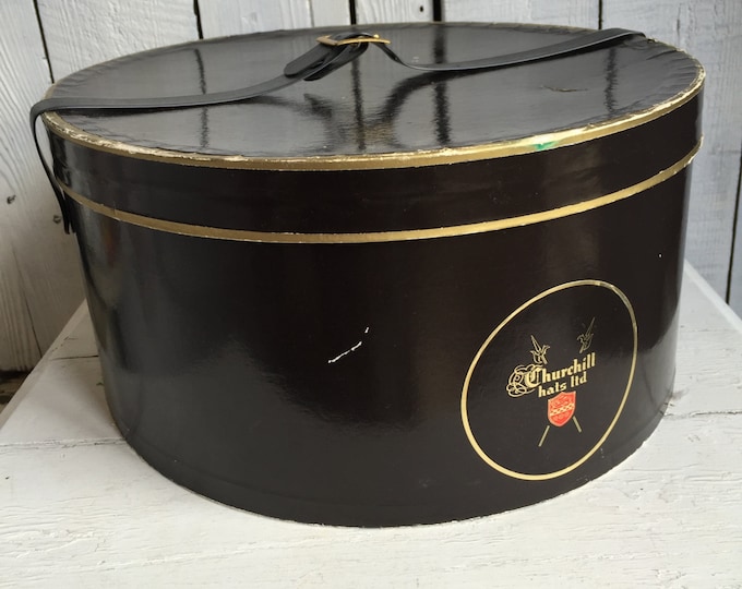 Vintage Hat Box Hatbox Churchill Hats Ldt Cardboard - Etsy