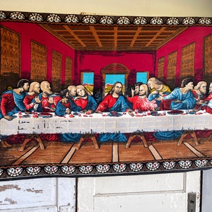 Vintage Last Supper Tapestry: Large Cotton Velvet Wall Hanging - Etsy