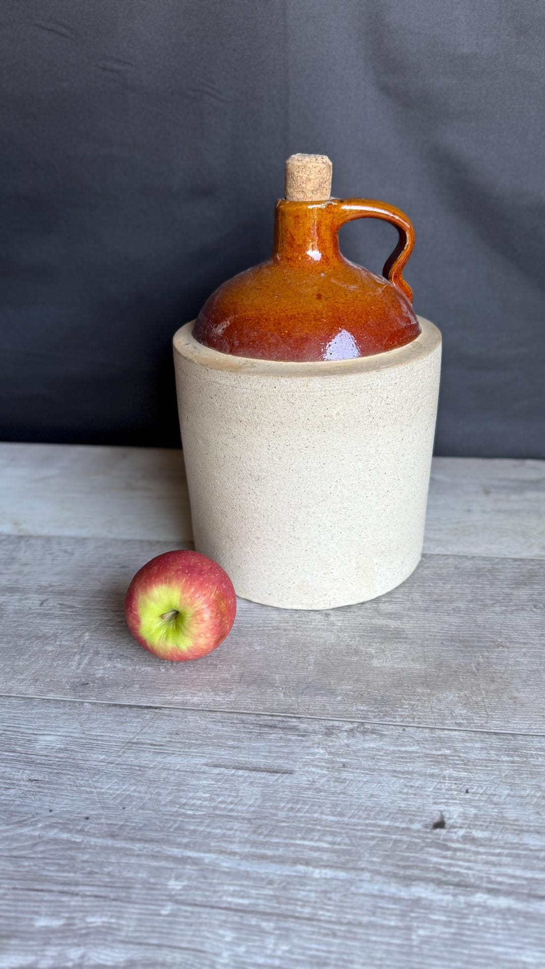 Vintage Two Tone Whiskey Jug - Robinson Ransbottom Ozark Moonshine Salt ...