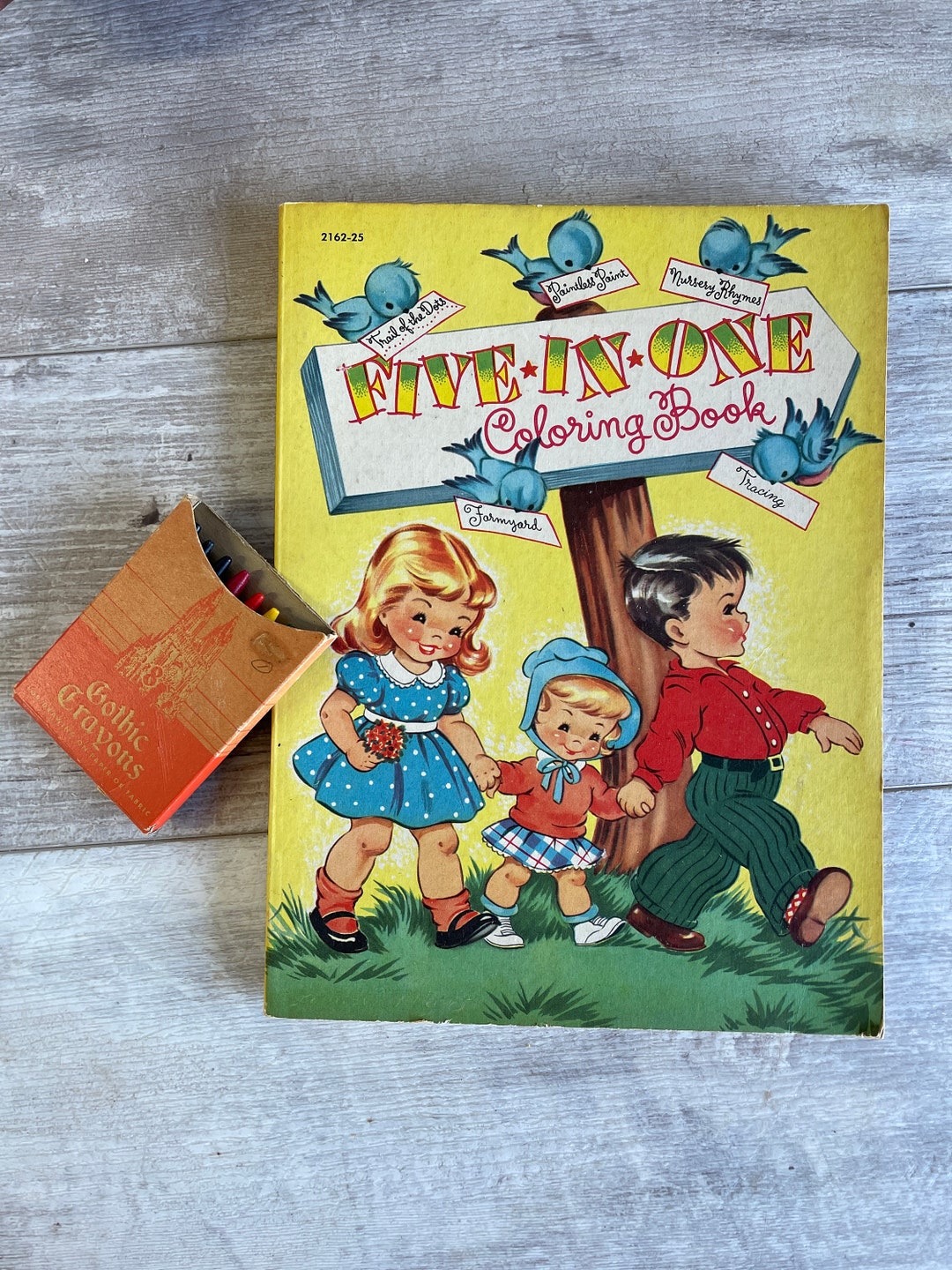 Vintage Gothic Crayons 8 Count 1940s Whitman Coloring Book complete - Etsy