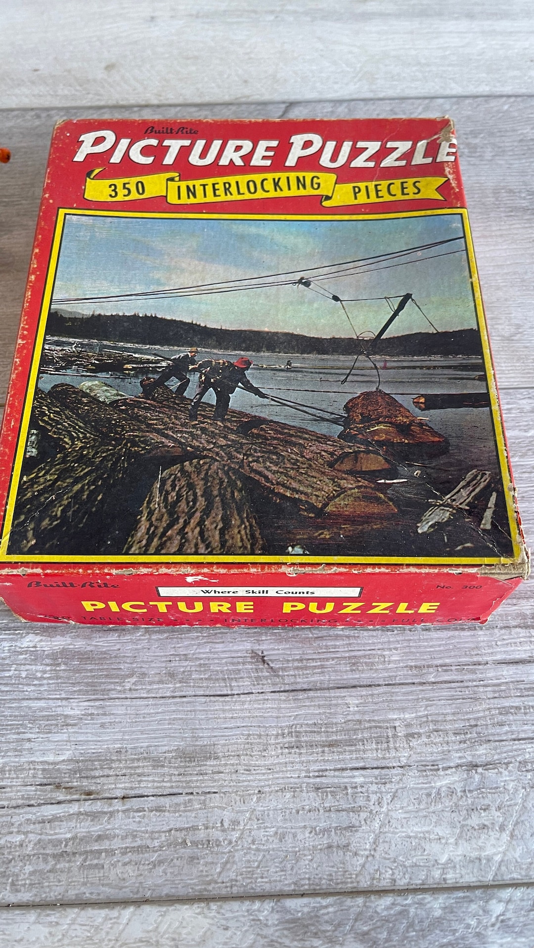Vintage Jigsaw Puzzle -1950s Logging - Built Rite - Picture Puzzle 350 ...