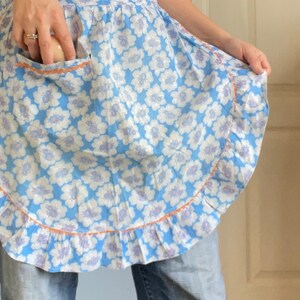 Vintage Half Apron -blue and Orange - Authentic Vintage Floursack ...