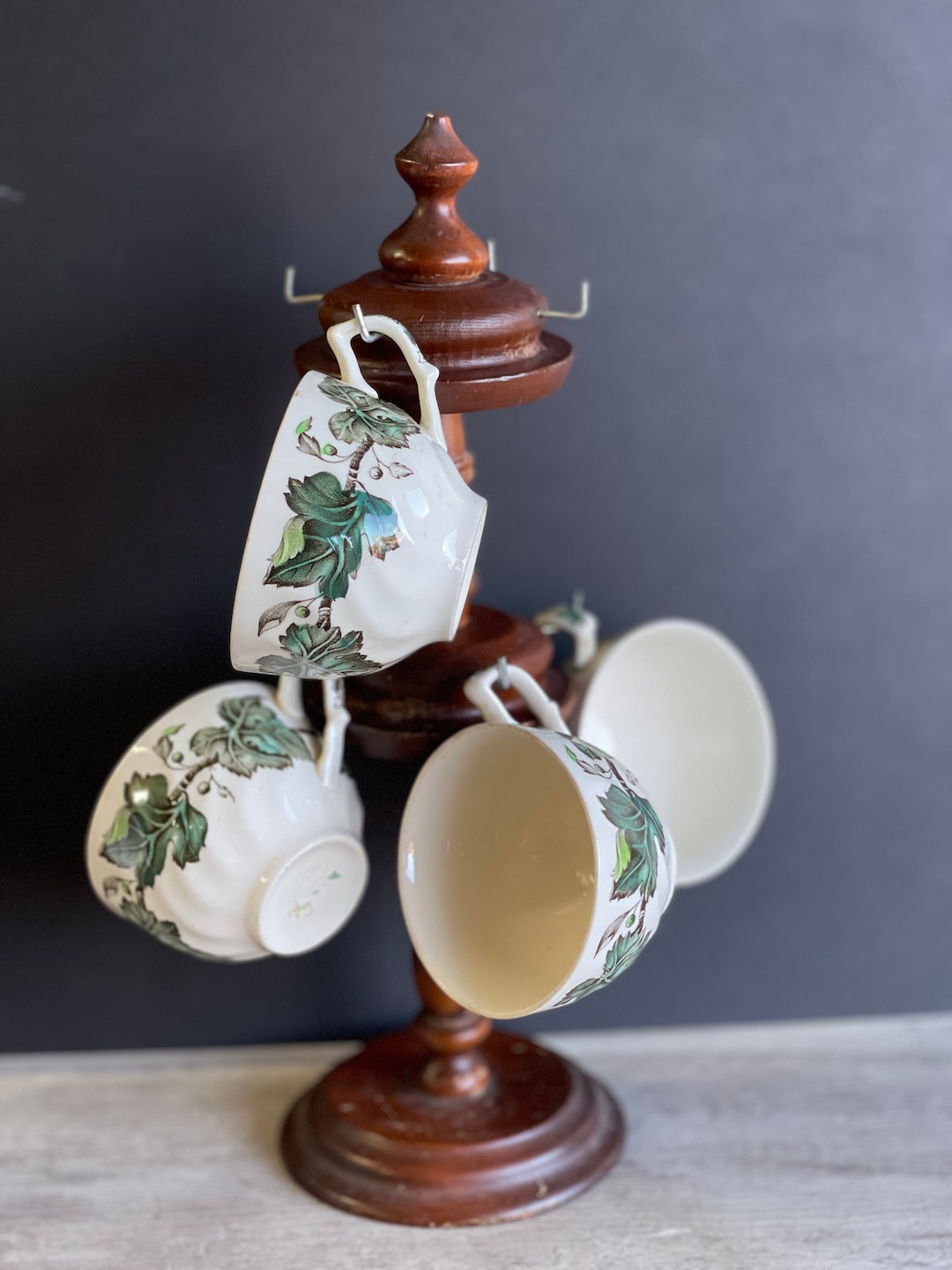 Vintage Mug Tree - 8 Hook Jewelry Display - Solid Wood - Etsy