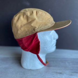 Vintage Hunting Cap Red and Tan Canvas With Ear Straps - Etsy