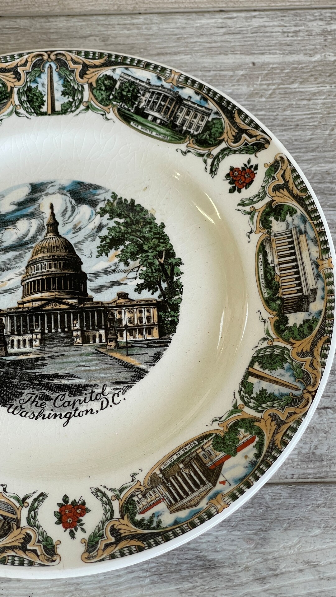 Vintage Souvenir Plate - Washington DC - Small Size 7 Inches - Etsy