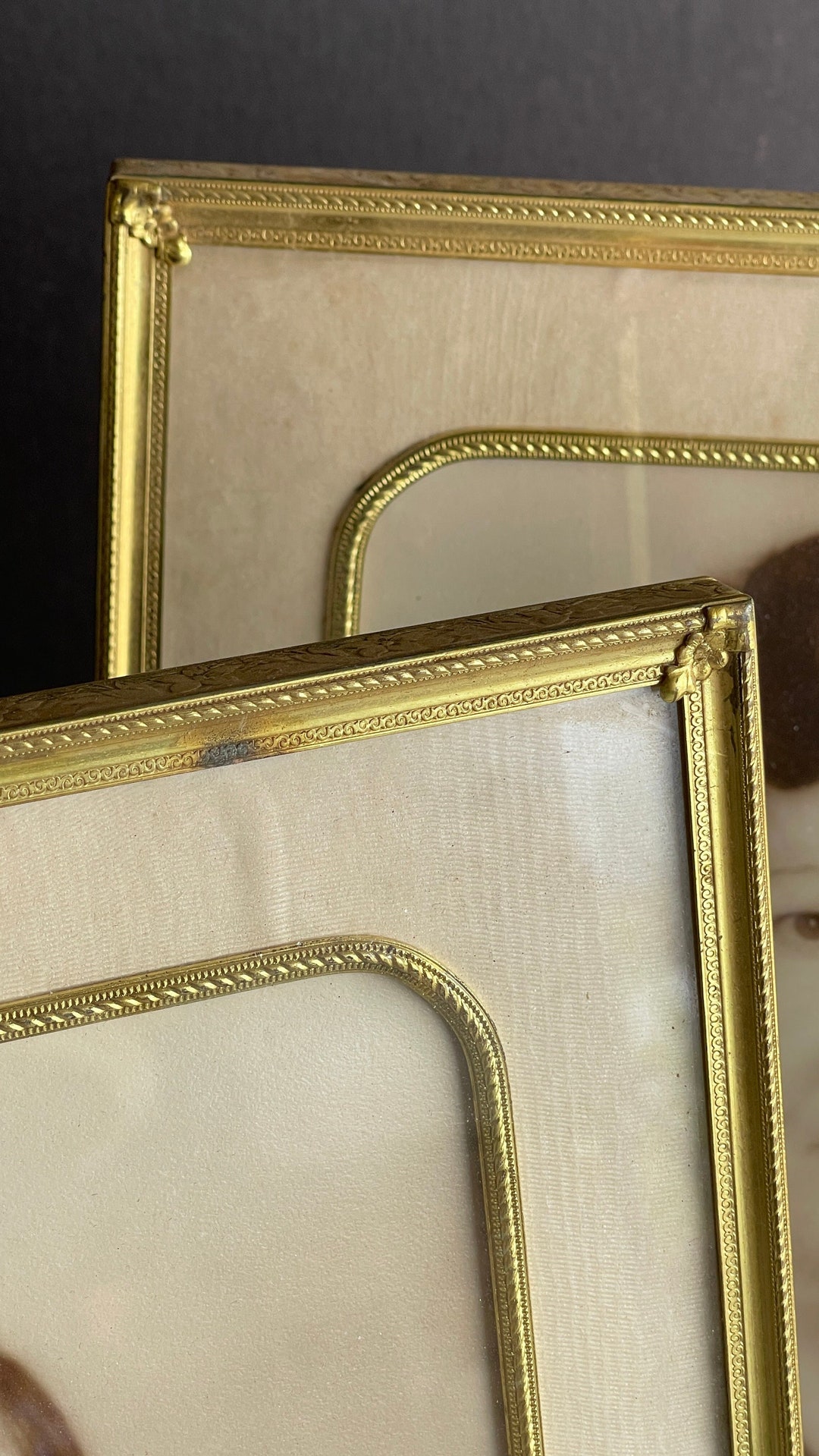 Antique Brass Picture Frames - 1940s 8 X 10 or 10 X 12 - Taffeta Matte ...