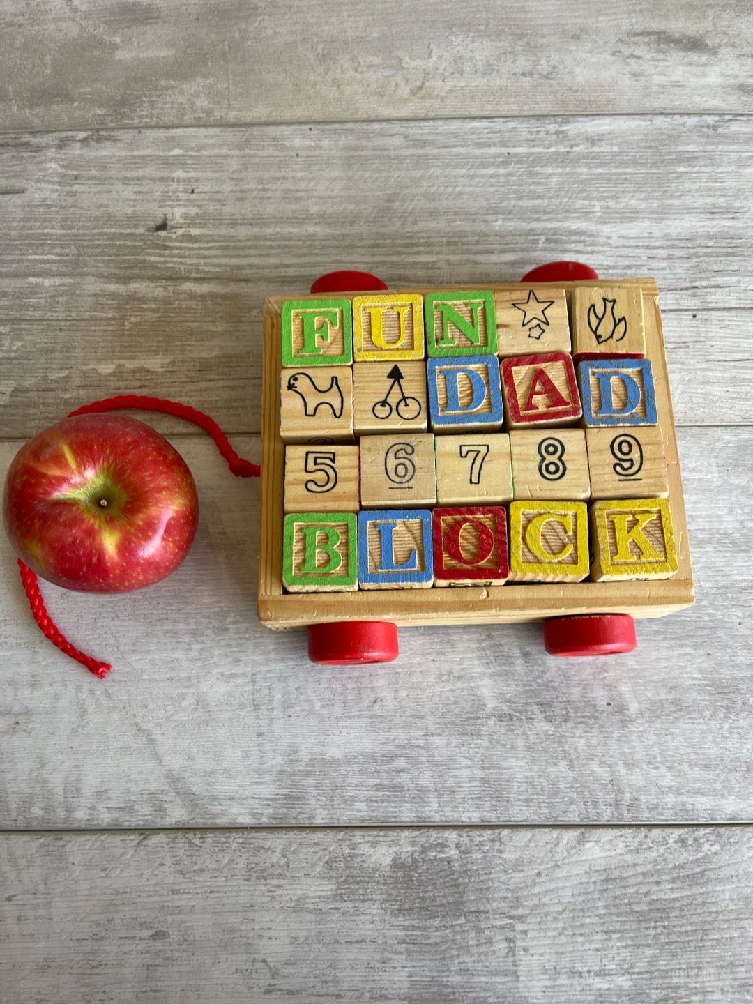 Vintage Alphabet Blocks Wagon Letter Blocks Pull Toy 1.5 Inch Blocks - Etsy
