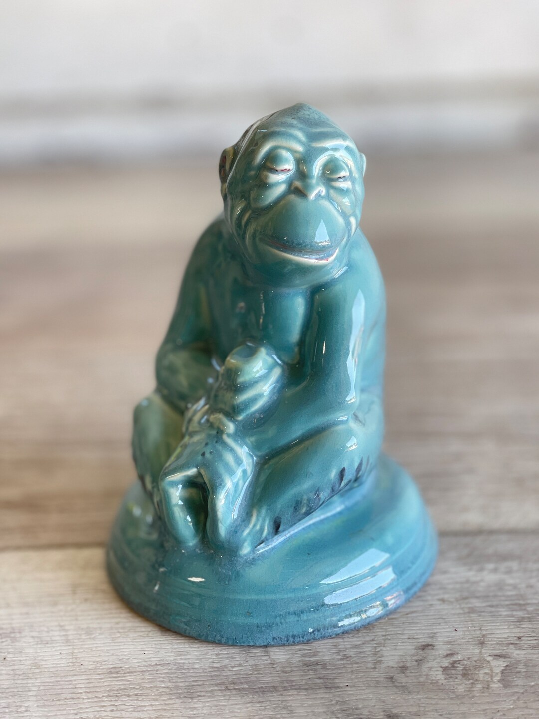 Vintage Beswick Monkey Figurine No. 397: Rare Blue Ceramic Pottery - Etsy