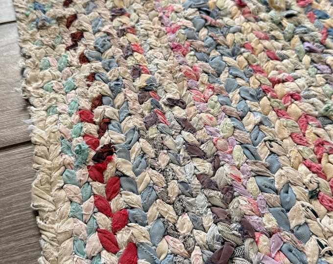 Vintage Twined Rag Rug Cotton Braided Rugs 20 X 50 Primitive as is ...