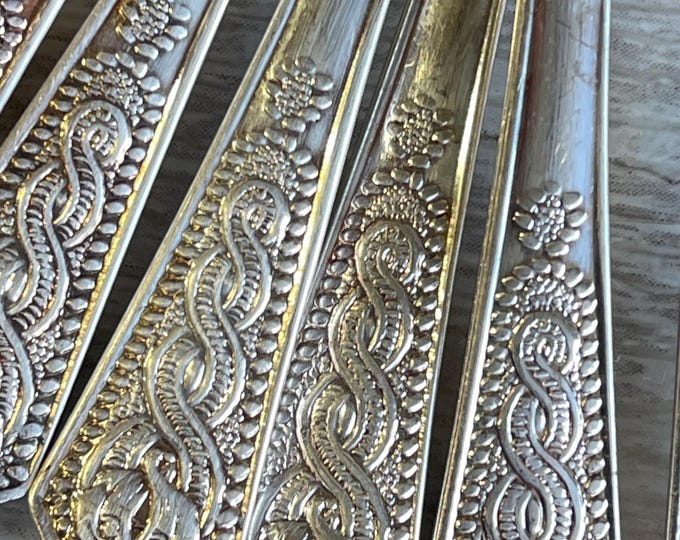 Antique Irish Silver Spoons Flatware "newbridge" Pattern - 6 Shiny Demi ...