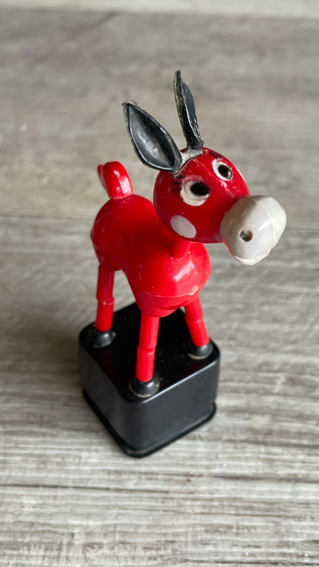 Vintage Plastic Donkey -push Puppet -thumb Push up Toy - Etsy