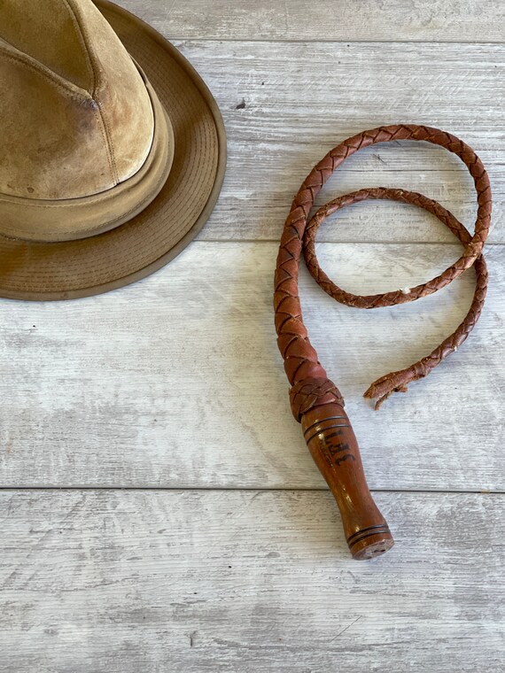 Vintage Leather Whip Made in Mexico Brown Horse Riding 3 | Etsy