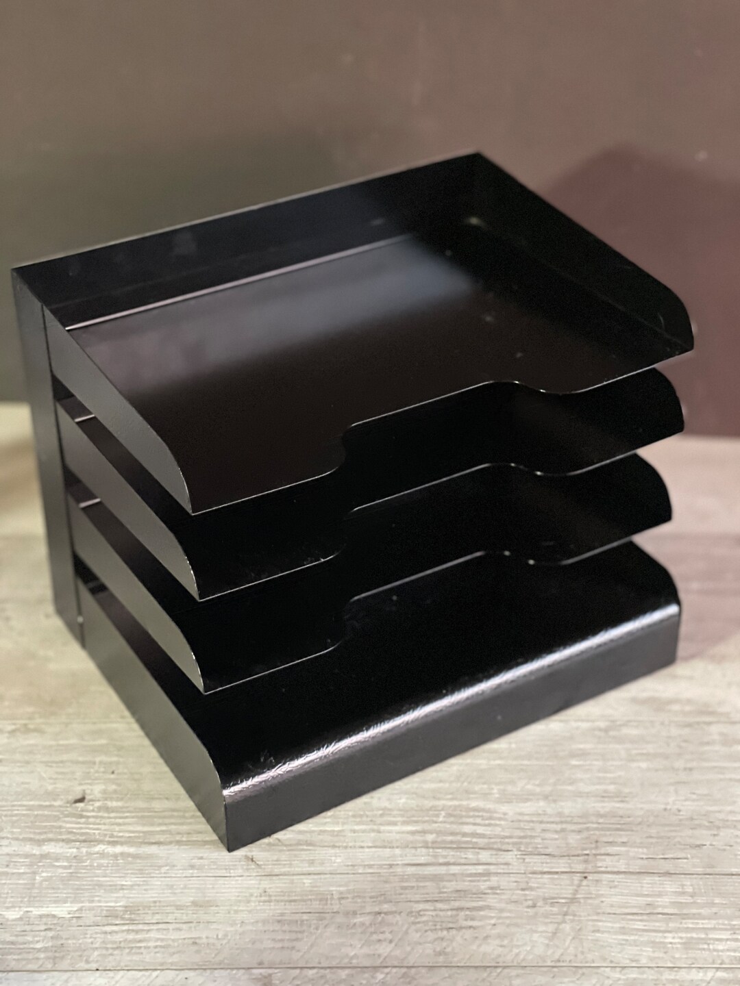 Vintage Steel Paper Trays Sorter Desktop Industrial 4 Trays - Buddy ...