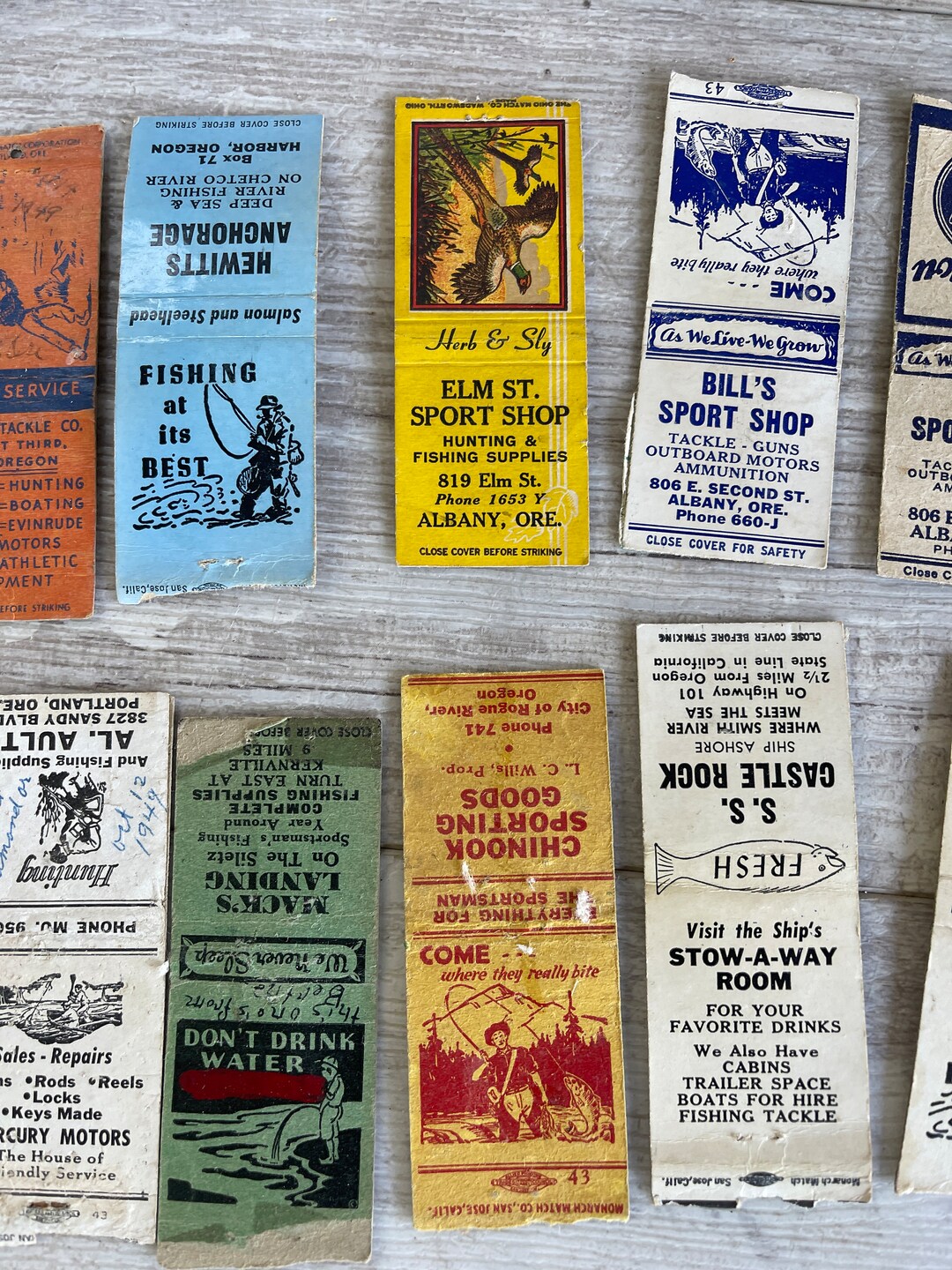 Antique Matchbook Covers - 1940s, 1950s Camping and Fishing -west Coast ...