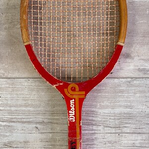 Vintage Tennis Racket Wooden Wood Racquet Wilson Nancy Richey Red 1970s ...