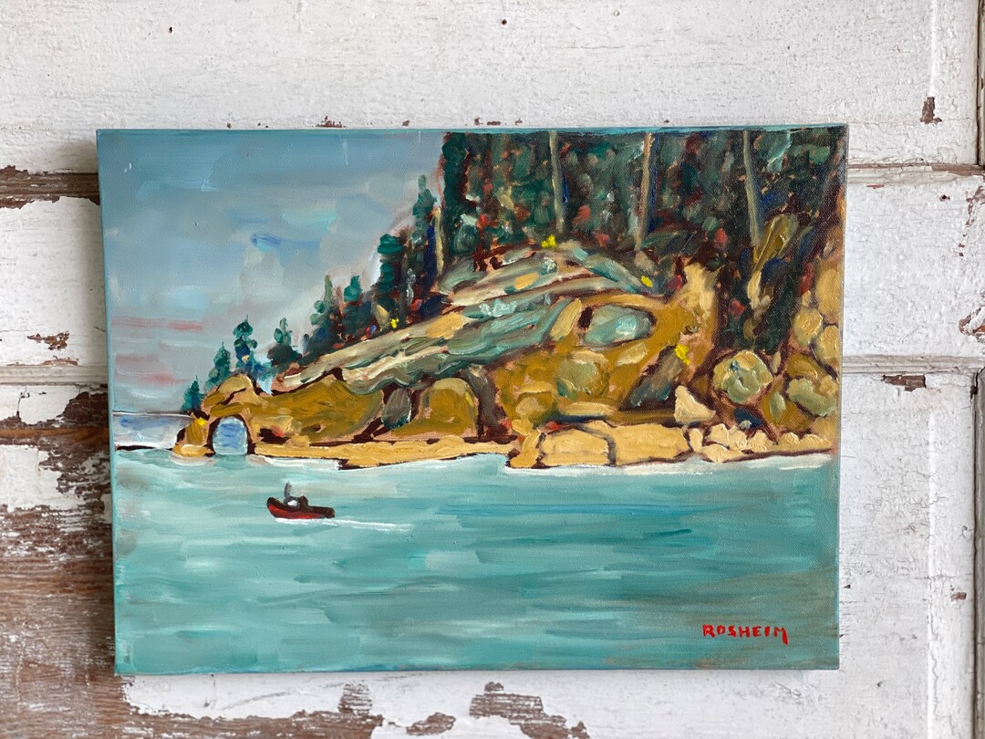 Vintage Oil Painting -halibut Cove, Alaska -signed Oil on Canvas ...