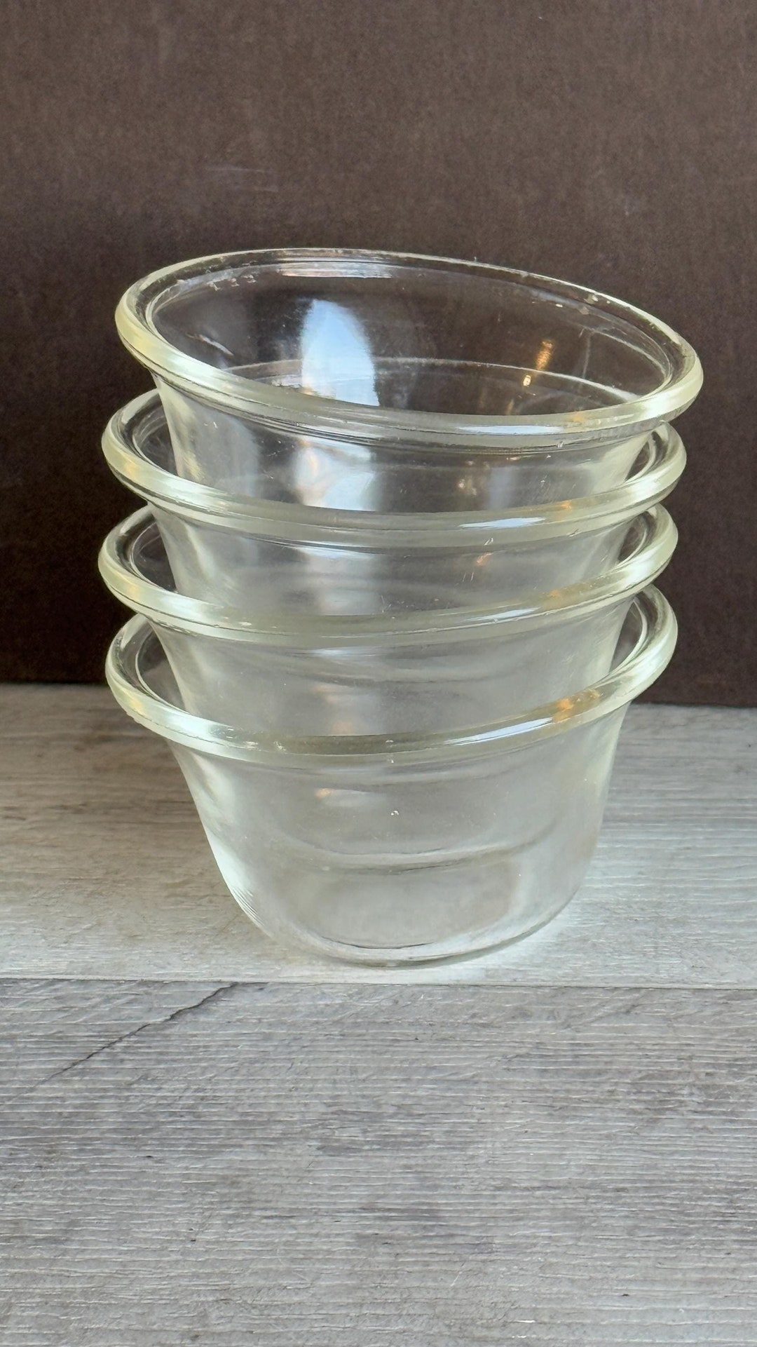 Vintage Pyrex Clear Custard Ramekins - Old Cash Money Mark - Set 4 - Etsy