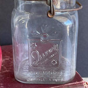 Vintage Queen Canning Jar -wide Mouth Pint Wire Bail Lighting Lid - Etsy