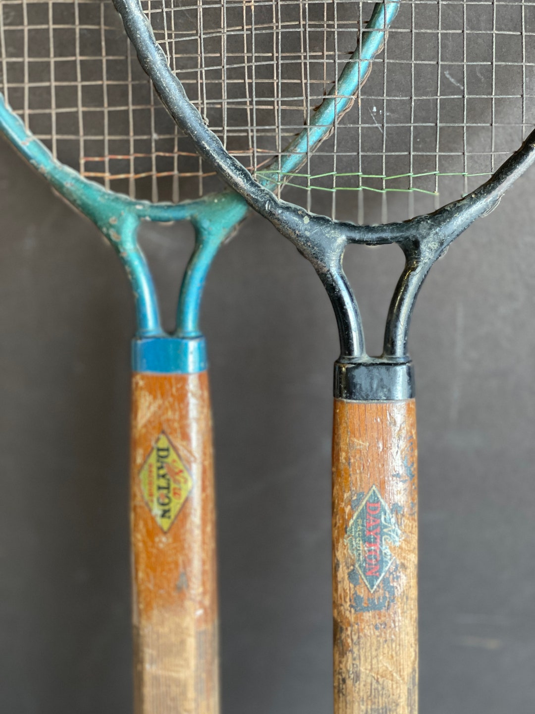 Antique Dayton Tennis Racket Racquets 1920 Steel and Wooden Handle, Oak ...