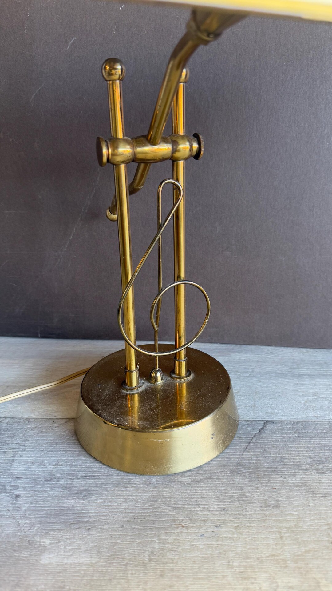 Vintage Piano Lamp Brass Desk Light - Treble Clef Adjustable - Etsy