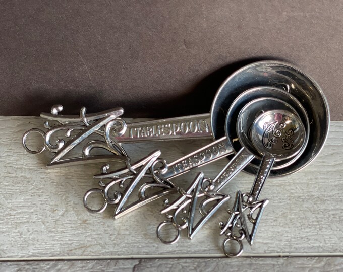Vintage Brighton Measuring Spoons Fancy Handle Monogram N - Etsy