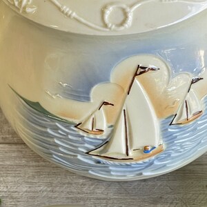 Vintage Teapot Porcelier Sail Boat Tea Pot Extra Large Vitreous China ...