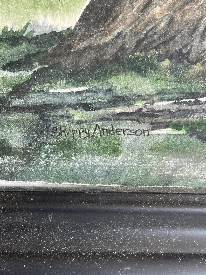 Vintage Watercolor Painting Signed Skippy Anderson Rustic | Etsy