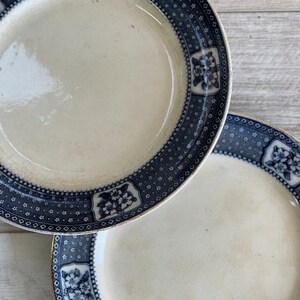 Vintage Tillson Dinner Plates - Blue and White Flow Blue - Burslem ...