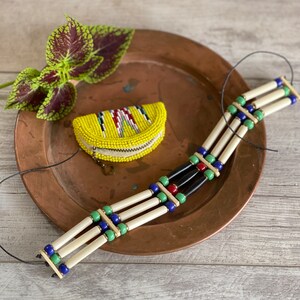 Vintage Beaded Change Purse Native American Leather Wallet Souvenir ...