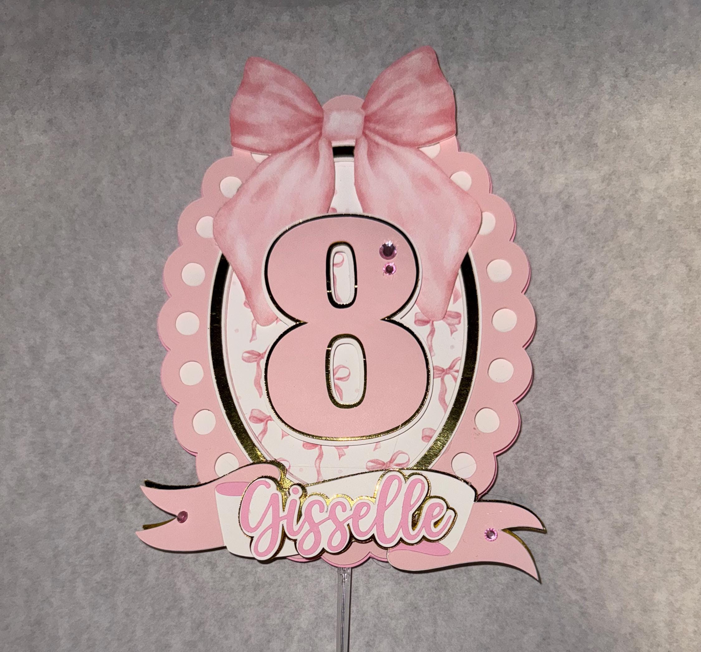 Coquette Cake Topper | Pink Bows - Etsy