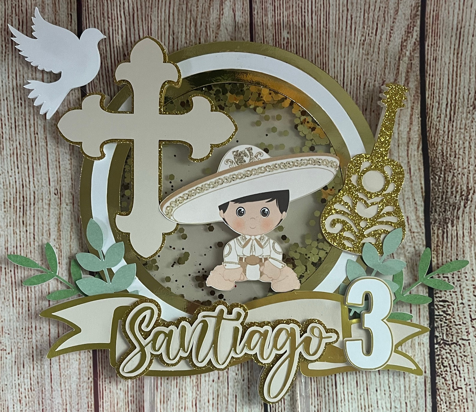 Charro Shaker Cake Topper | Bautizo Topper| - Etsy