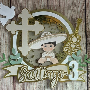 Charro Shaker Cake Topper | Bautizo Topper| - Etsy