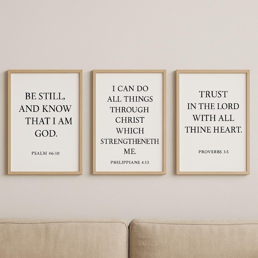 Bible Verse Wall Art Prints: Christian Scripture Decor (digital ...
