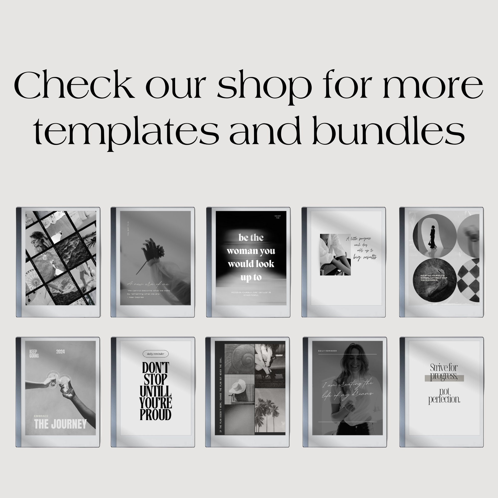 Aesthetic Sleep Screen Remarkable 2 Template With Motivational Quote ...