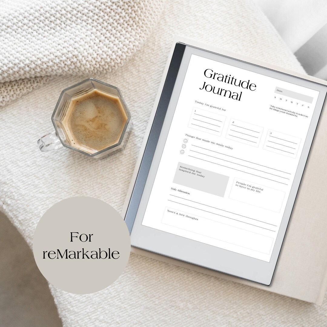Gratitude Journal Template for Remarkable 2 – Undated Positivity ...