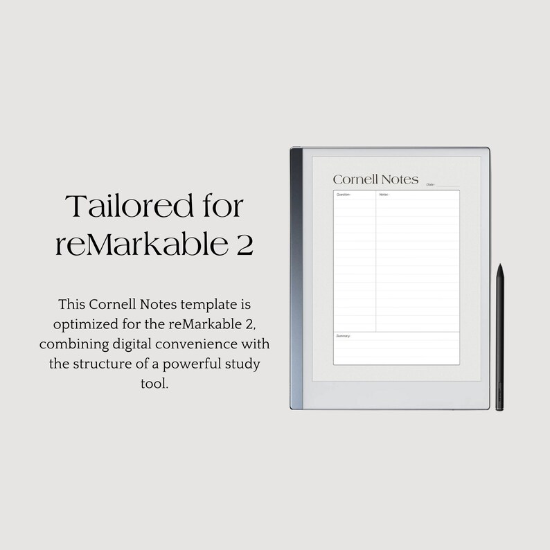 Remarkable Template - Cornell Notes | Remarkable Notebook Template ...