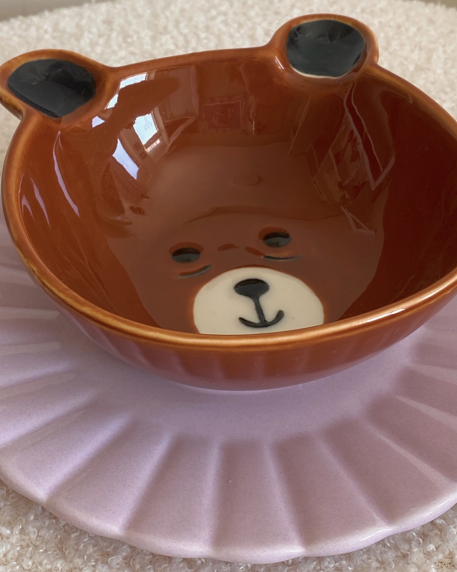 Brown Bear Ceramic Bowl, Kid's, Toddler Tableware, Kitchenware Children ...