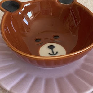 Brown Bear Ceramic Bowl, Kid's, Toddler Tableware, Kitchenware Children ...