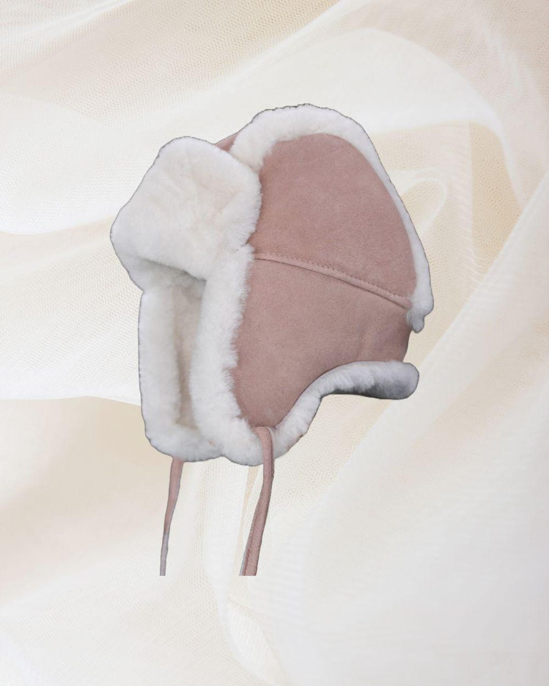 Sheepskin Baby and Children's Trapper Hat, Genuine Lambswool, Suede ...