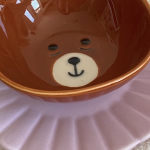 Brown Bear Ceramic Bowl, Kid's, Toddler Tableware, Kitchenware Children ...