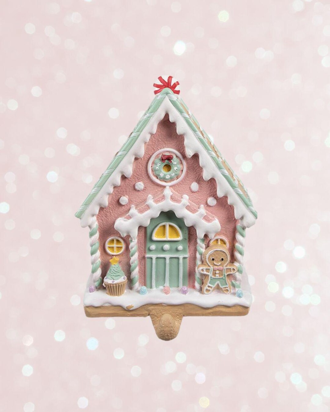 Pastel Gingerbread House Christmas Stocking Hanger, Magical, Fairytale ...