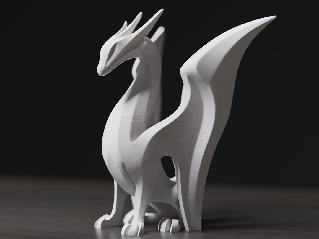 Modern 3D Printed Dragon Sculpture Etsy